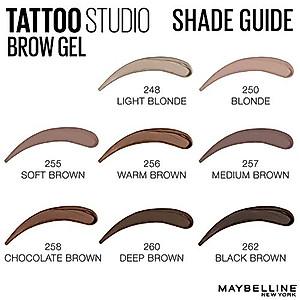 Maybelline TattooStudio Waterproof Eyebrow Gel Makeup, Deep Brown, 1 Count