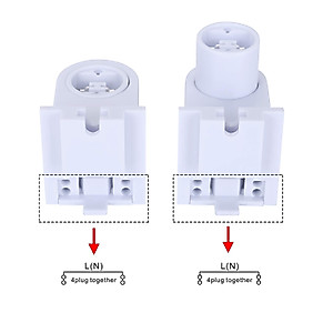 R17D/HO Tombstone Base Holder Socket Connector T8/T10/T12 8ft LED Light Replacement Fluorescent Plunger Lampholder Adaptor 5 Pairs
