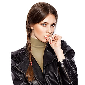 Fake Turtleneck Dickey Detachable Collars Set Half Top Mock Blouse Collar for Women Men (Navy, Khaki, White, Dark Gray, Black,5 Pieces)