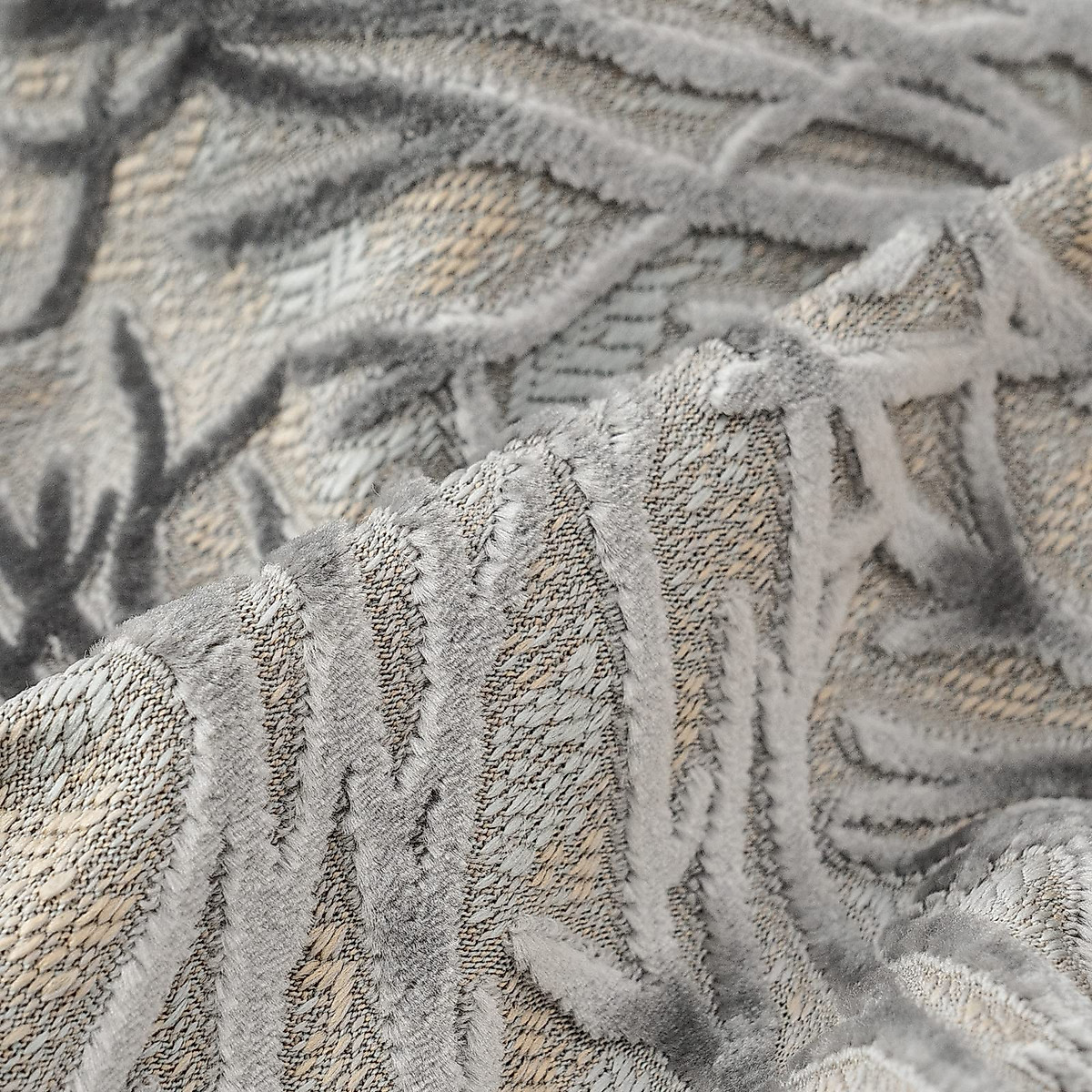 Yangest Grey Throw Pillow Cover Velvet Cushion Cover Branches Rectangular Pillowcase for Sofa Couch Bedroom Living Room, 12x20 Inch