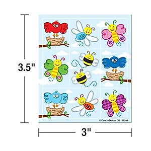 Carson Dellosa Education Spring Stickers | 1-inch x 1-inch, 216ct, Multi, Model:168048