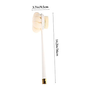 Healifty 2pcs Long Handle Bath Brush Body Cleansers Bath Back Brush Nubuck Cleaner Dry Brushing Body Brush Dual- Sided Back Brush Back Scrub Brush or White Back Scrubbers Body Shower Brush