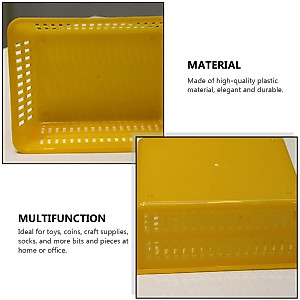 SAFIGLE 10pcs for Bathroom Home Makeup Bin Holder Coins Container Organizer Decorative Plastic Tray Household Storage Modular Baskets Sundries Mini Yellow Desktop Basket Multipurpose Coin