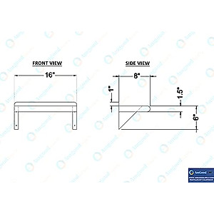 AmGood 8" X 16" Stainless Steel Wall Shelf | Metal Shelving | Garage, Laundry, Storage, Utility Room | Restaurant, Commercial Kitchen | NSF