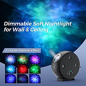 White Noise Sound Machine Nightlight Projector for Bedroom, Soft Cloud Night Light for Ceiling, 20 Soothing Sounds for Sleeping, Adjustable Brightness, Small Sound Machine for Baby, Kid, Adult