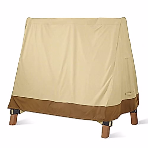 boyspringg Outdoor Swing Cover, A Frame Patio Swing Cover 72x67x55 Inches, Waterproof UV Resistant Swing Cover for Outdoor Furniture( Beige )