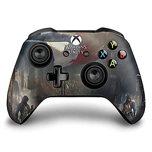 Head Case Designs Officially Licensed Assassin's Creed Arno Dorian French Flag Unity Key Art Vinyl Sticker Gaming Skin Decal Cover Compatible With Xbox One S Console and Controller Bundle