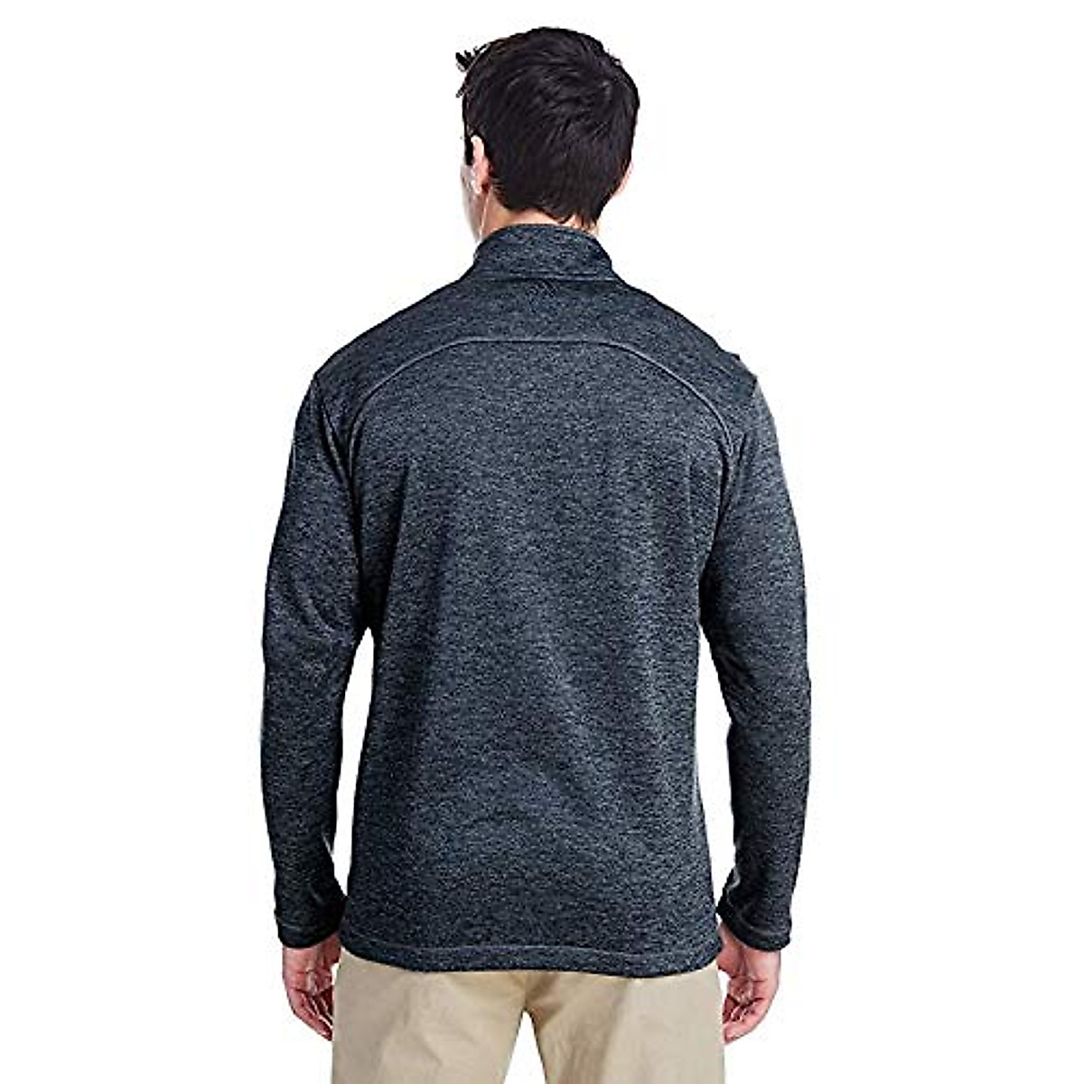 Adidas Brushed Terry Heathered Quarter-Zip Pullover 2XL Navy Heather/ Mid Grey