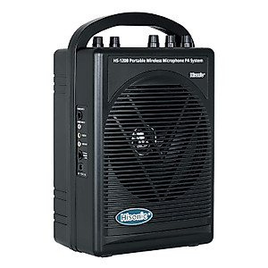 Hisonic HS120B Rechargeable & Portable PA (Public Address) System with Built-in UHF Wireless Microphone (1 Handheld +1 Belt-pack)