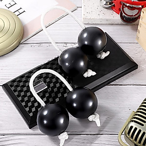 Facmogu 2PCS Aslatua Authentic Rhythm African Shaker, Aslatuas Rhythmic Ball for Lovers Beginners, Hand Shaker Balls from West Africa for Party Stage Performance Concert - Black