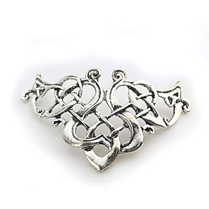 Tinsow Silver Vintage Hair Clip, 2 Pcs Celtic Hair Slide Pins Accessories for Women (Style C H)