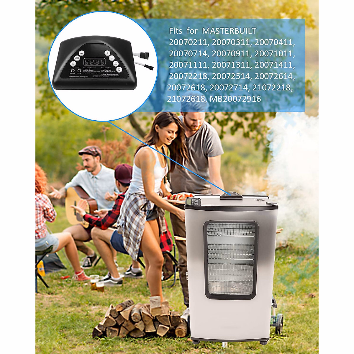 Digital Control Panel, Replacement 9907100001 Part for Masterbuilt Digital Control Panel Kit, Compatible with Masterbuilt 20070311/20070411/20072614