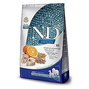 Farmina N&D Ocean Dog Dry Med/Maxi Cod Spelt Oats Orange 5.5 Pounds