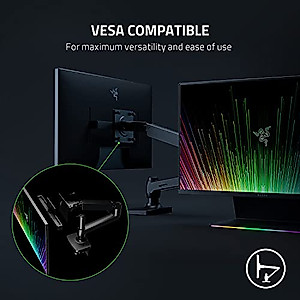 Razer Raptor 27" Gaming Monitor: WQHD (2560x1440) - IPS-Grade - 165Hz - 1ms Response - HDR 400 - NVIDIA G-Sync Compatible & AMD FreeSync - Solid Aluminum Base Chroma RGB
