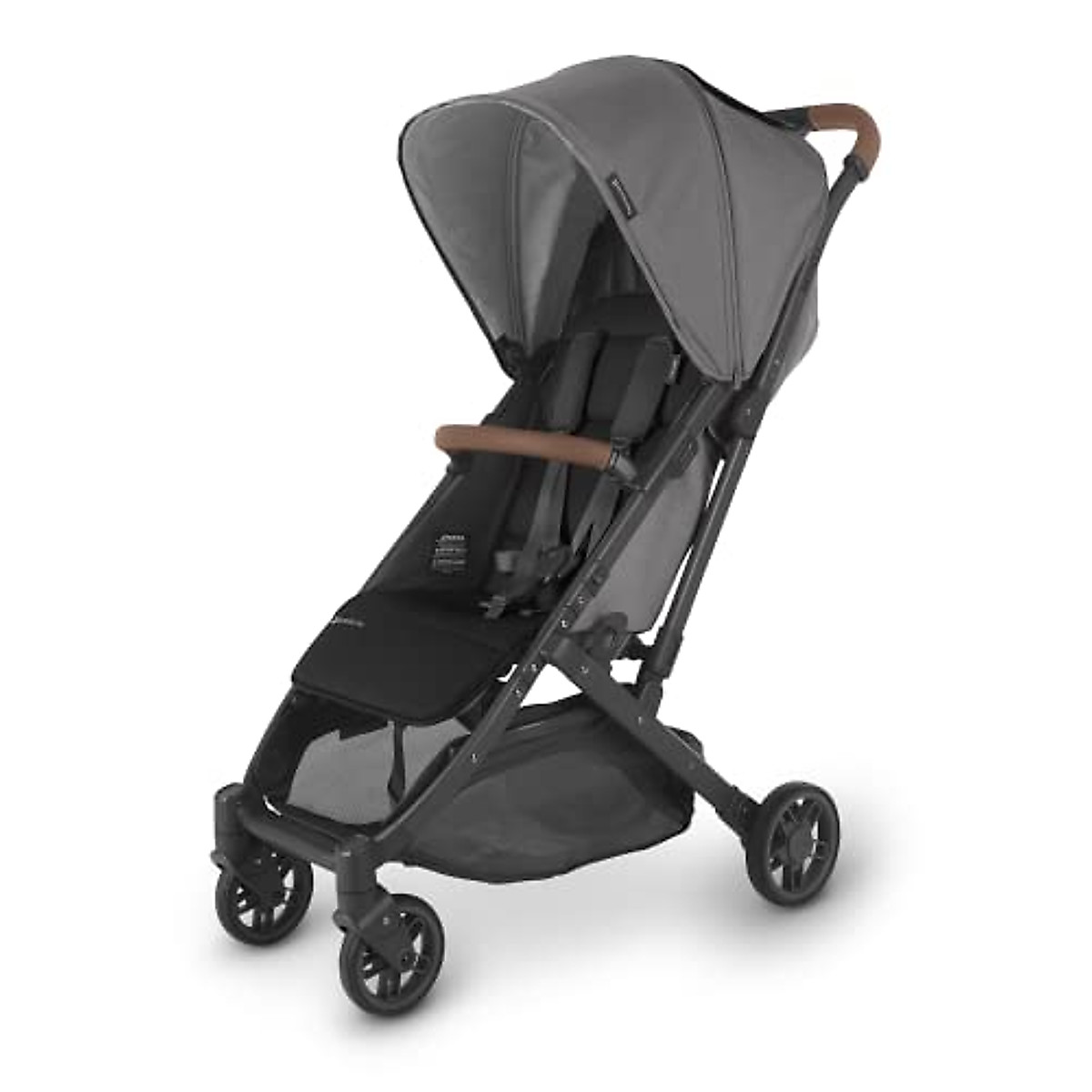 MINU V2 Stroller-Greyson (Charcoal mélange/Carbon/Saddle Leather)+ Adapter for Bassinet/MESA + Bassinet - Greyson (Charcoal Melange/Carbon)