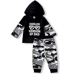 Aalizzwell Toddler Baby Boys Hoodie Sweatshirt Outfits Fall Spring Winter Sweatsuits Clothes Sets (Black, 18-24 Months)