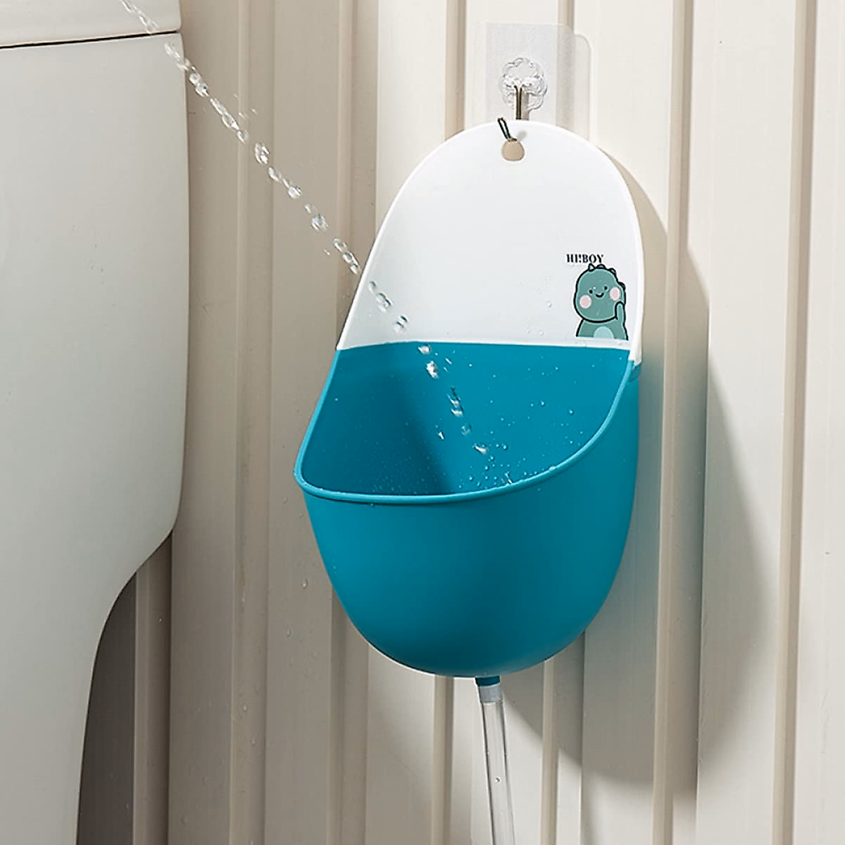 Toddmomy 1 Set Potties Dinosaur Hanging Blue Bathroom Cartoon with for Toddler Urinal Kids Boy Training Children Trainer Funny Tool Plug Baby Boys Hook Standing Toilet Potty Pee