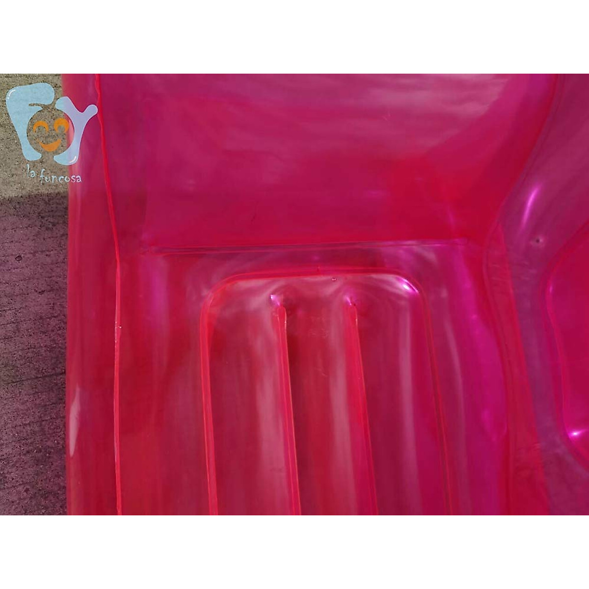 La funcosa Inflatable Clear Pink Double Person Sofa Blow UP Chairs Portable Camping Yard Couchs Inflatable Patio Furniture