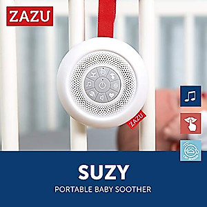 Zazu Suzy The Baby Shusher - Toddler Sleep Aid & Baby Soother | 7 Soothing Melodies Including Heartbeat and White Noise | On-The-Go Sound Machine with Cry Sensor | Variable Volume | Auto Off