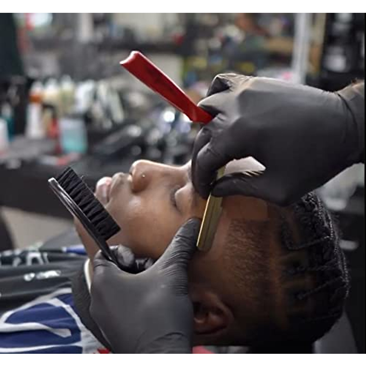 Crispy Linez Barber Turkish Razor | Professional Straight Razor | Extra Blade Exposure (Red & Gold)