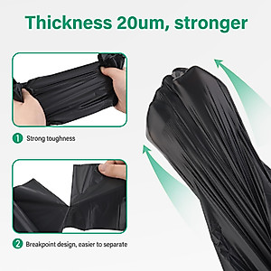 Envfender 5 Gallon Compostable Toilet Bags 100% Compost Toilet Liners Extra Thick 0.86 Mils Toilet Replacement Bags for Bathroom Camping Travel Outdoors ASTM D6400 BPI Certified 45 Couts Black
