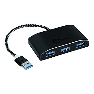 SIIG SuperSpeed 4 Port USB 3.0 Hub With 5V Power Adapter and Woven Braided USB - Powered Hub & Port Adapter