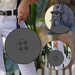 20.4“Telescoping Stool with Cushion,Portable Camping Stool More Sturdy Capacity 550Ib,Collapsible Retractable Stool Adjustable Folding Stool for Garden Fishing Hiking BBQ with Carry Bag,Carabiner