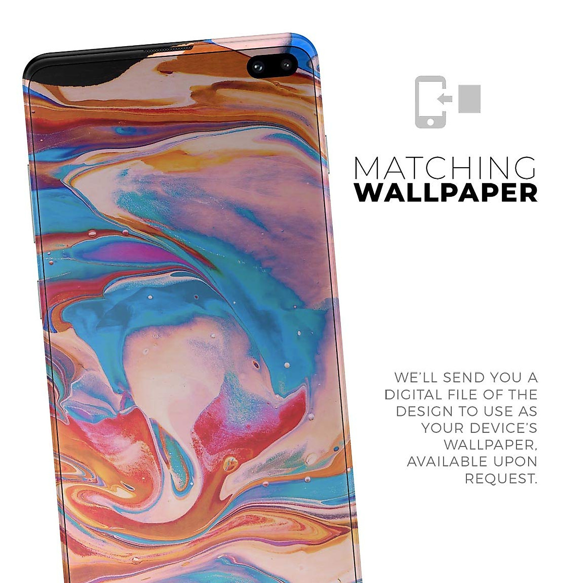 DesignSkinz Liquid Abstract Paint V28 Protective Vinyl Decal Wrap Skin Cover Compatible with The Samsung Galaxy S20 (Screen Trim & Back Glass Skin)