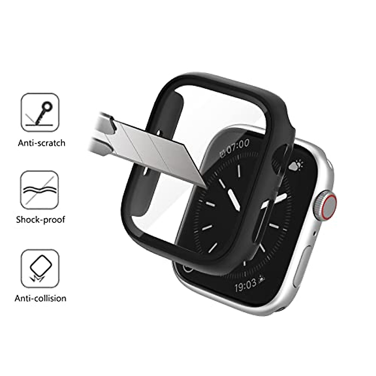 [16 Pack] COMMUTER for Apple Watch SE (2nd Gen)/SE/6/5/4 Screen Protector, (2022 New) Hard PC Ultra-Thin Protective Face Cover Built-in Tempered Glass Film for iWatch SE 2/SE/6/5/4 40mm