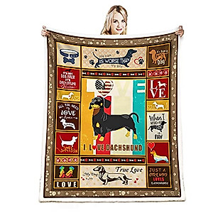 CYREKUD Dachshund Dog Blanket Throw,Dachshund Gifts for Women, Dachshund Gifts for Dachshund Lovers,Dachshund Christmas Decor,Super Soft Warm Cozy Dog Blanket for Couch Sofa Bedroom 50''x 60''