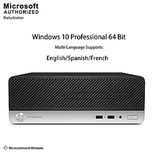 HP ProDesk 400 G4 SFF High Performance Business Desktop Computer, Intel Core i3-6100 3.7GHz, 16G DDR4, 512G SSD, WiFi, BT, 4K Support, DP, VGA, Windows 10 Pro 64 English/Spanish/French(Renewed)