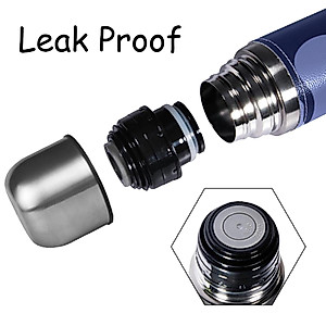 Stainless Steel Leather Vacuum Insulated Mug Seaweed Thermos Water Bottle for Hot and Cold Drinks Kids Adults 16 Oz