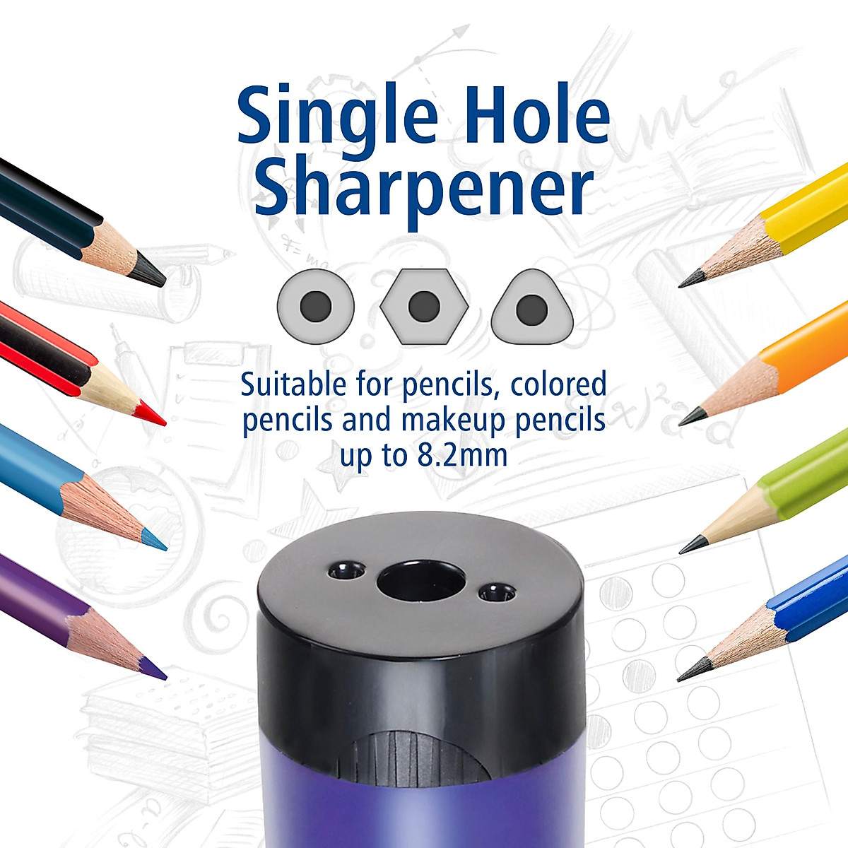 STAEDTLER pencil sharpener, premium quality sharpener with screw-on lid, prevents accidental openings, compact size for pencil case and work-station, 511 63BK (Pack of 1) , Assorted colors.