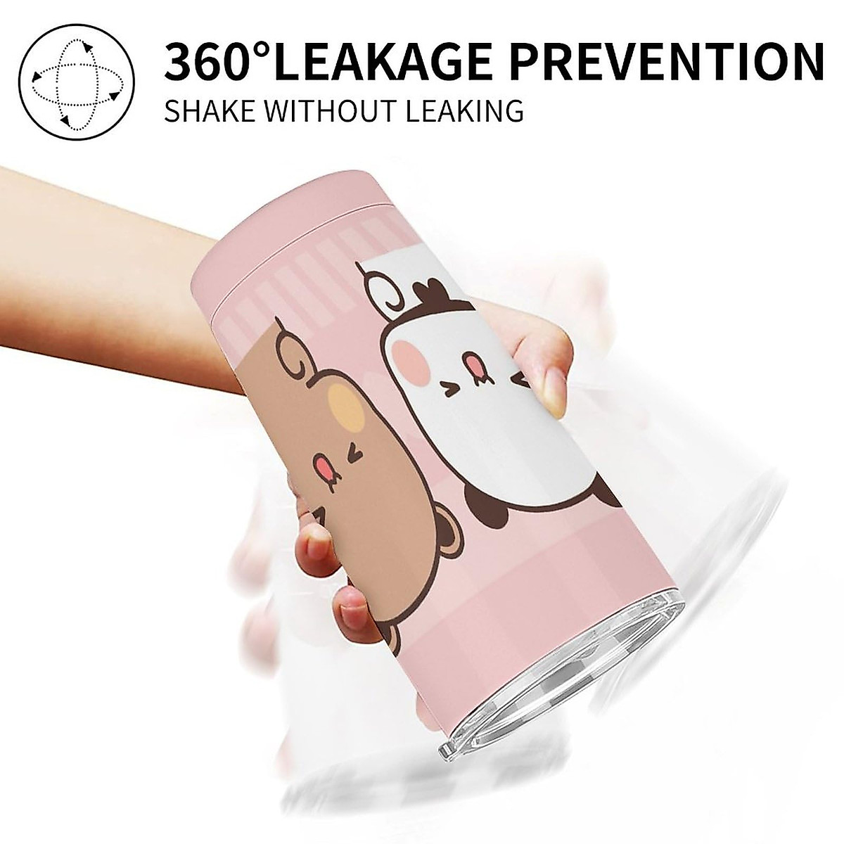 KAOQUANYA Panda Bear And Dudu Smile 1 20 Oz Covered Straw Tumbler Stainless Steel Double Wall Vacuum Insulated Travel Cup With Leak Proof Lid Stainless Steel Water Bottle Reusable Ice Hot Drinks Mug