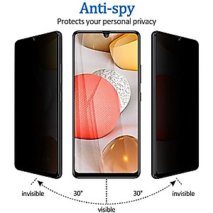 for Samsung Galaxy A42 5G Privacy Screen Protector, Anti Spy Anti Peeping Anti Scratch HD Tempered Glass Protective Glass Film Screen Protector for Samsung Galaxy A42 5G, Case Friendly, Easy Install (2 Pack - Black)