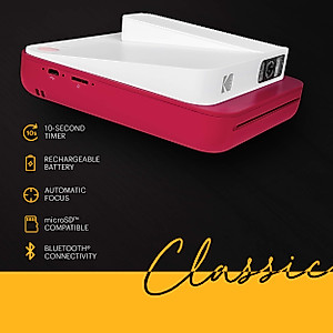 KODAK Smile Classic Digital Instant Camera with Bluetooth (Red) Travel Kit