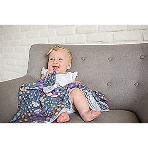 Large Premium Knit Baby Swaddle Receiving Blanket "Meadow" by Copper Pearl