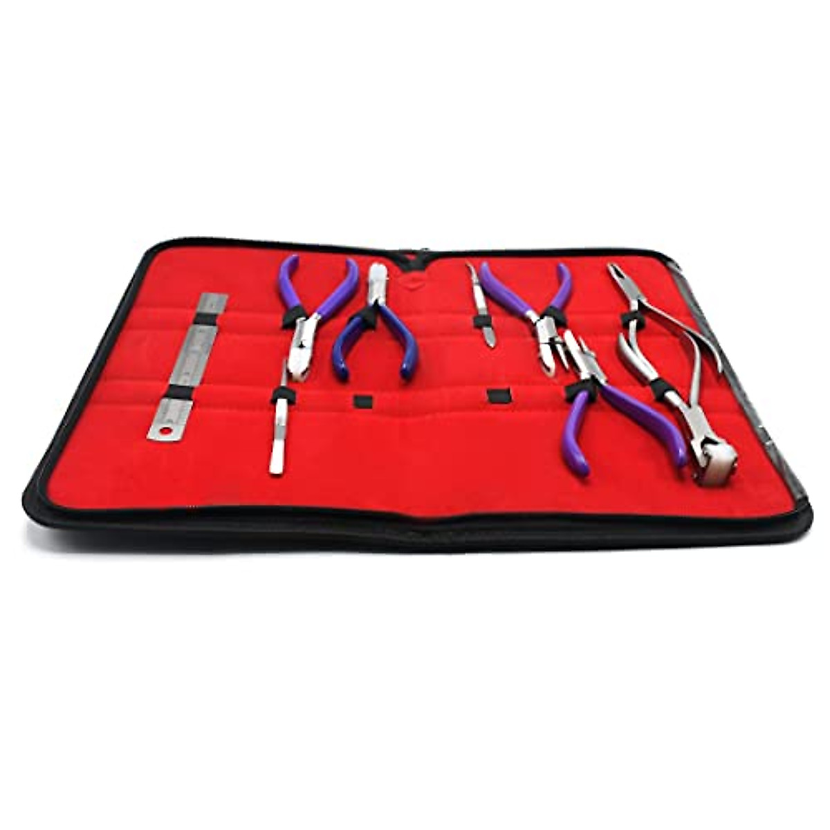 OdontoMed2011 Set of 9 Eyeglass Optical Optician Tools Pliers Bent Nose Rimless Set-Optical PLIER KIT Adjusting Eyeglass Arms Frame Plier Set Optical Eyeglasses Eyewear Repair Tool Plier set