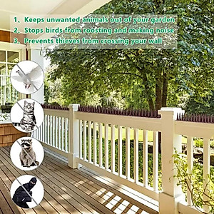 Lssfadccx Bird Spikes, Pigeon Outdoor Deterrent Device No More Bird Nests & Poop, Pigeon Spikes for Garden Fence Wall Railing Roof, 10cm/4inch Spikes (13.3 feet, Plastic)