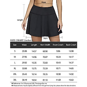 BLEVONH Skorts Skirts for Women,Tennis Golf Running Active Pleated Skirts with Liner Inner Pocket Black Grey Tie-dye 3XL