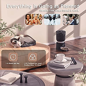 iPettie Hourglass Cat Feeder Automatic with Quickset Remote, 5L/21 Cup Capacity, 1-6 Meals Per Day, 20 sec Voice Recording, Stainless Steel Bowl, Self Feeding Cat Food Dispenser, Auto Cat Feeder