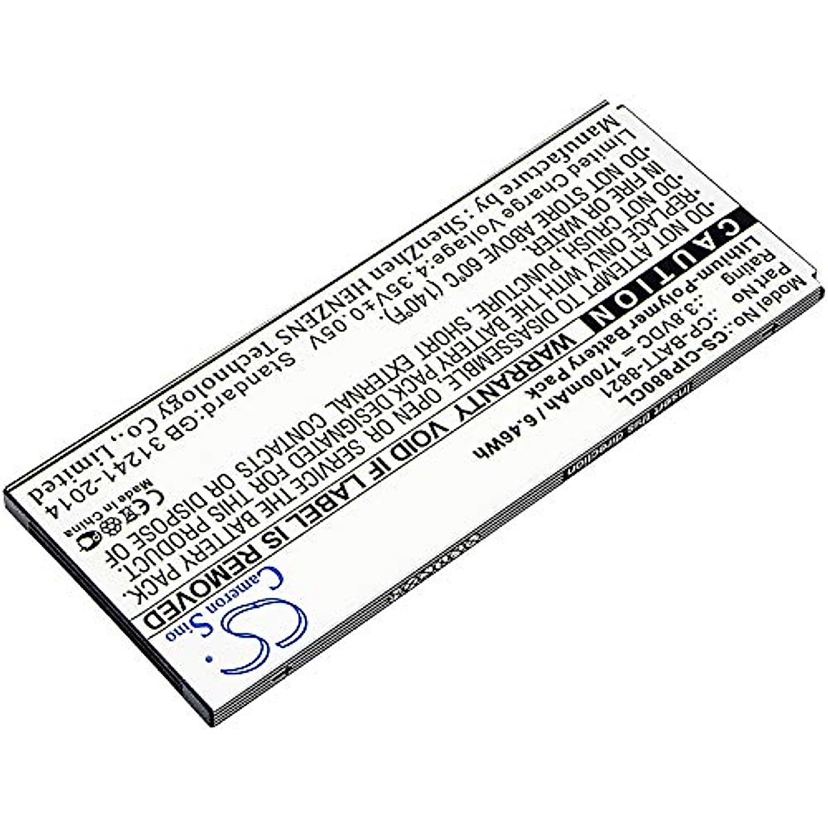 3.8V Replacement Battery for Cisco 8800 PN CP-BATT-8821, GP-S10-374192-010H, 74-102376-01 1700mAh