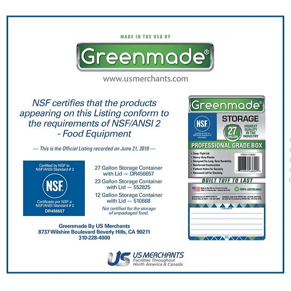 Greenmade 27 gallon storage container 3 pack