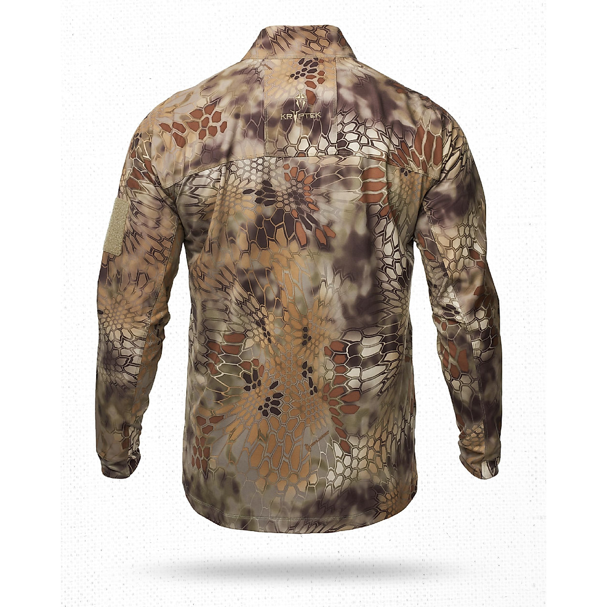 Kryptek Standard Valhalla 2 Long Sleeve Half Zip, Lightweight Camo Hunting Shirt, Highlander, L