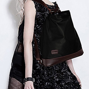 Good Bag Women's Excellent Shoulder Handbags Exquisite Backpack Waterproof Nylon Purse(Black)