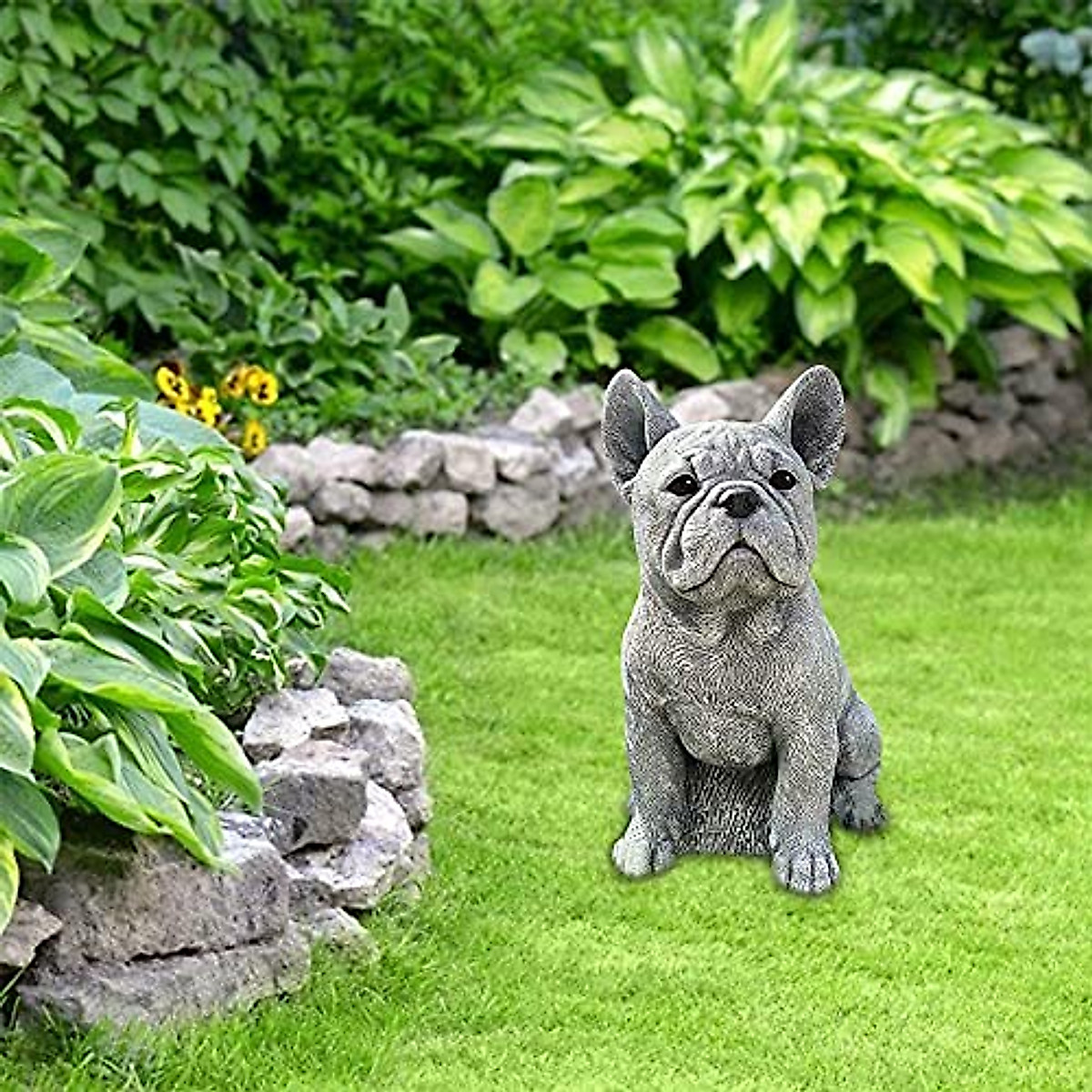 AUSUKY Dachshund Weiner Dog Doorstop Statue Garden Decor Resin Crafts Home Sculpture (French Bulldog)