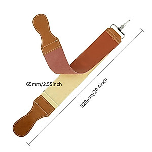 Grandslam Leather Strop for Straight Razor Sharpening and Smooth - Professional Straight Razor Knife Cowhide and Canvas Dual Strop Brown