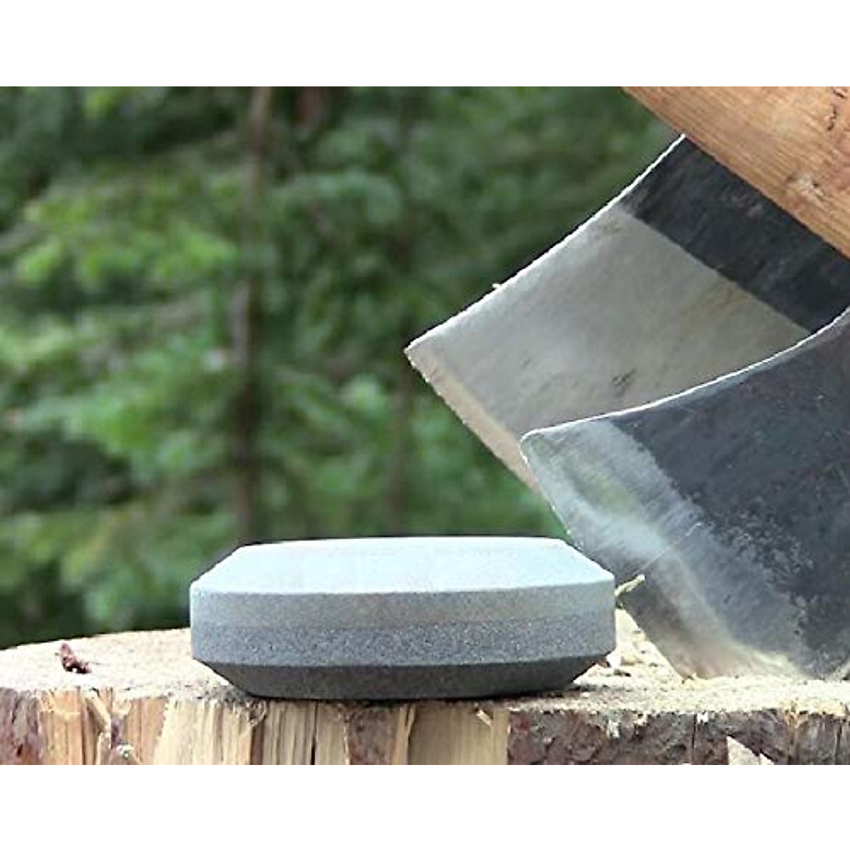 Annietfr Dual Grit Multi-Purpose Axe Sharpener& Hatchet Sharpening Stone Grinding Tool, Extra Coarse/Middle Fine - 120 Grits & 280 Grits on Each Side 1