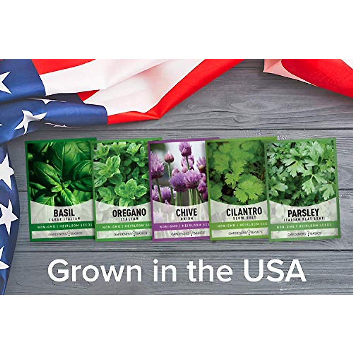 Culinary Herb Seeds For Planting Indoors and Outdoors 5 Herbs Seed Packets Including Basil, Cilantro, Chives, Oregano, and Parsley - Great for Kitchen Herb Garden Heirloom Herb Seeds - Gardners Basics