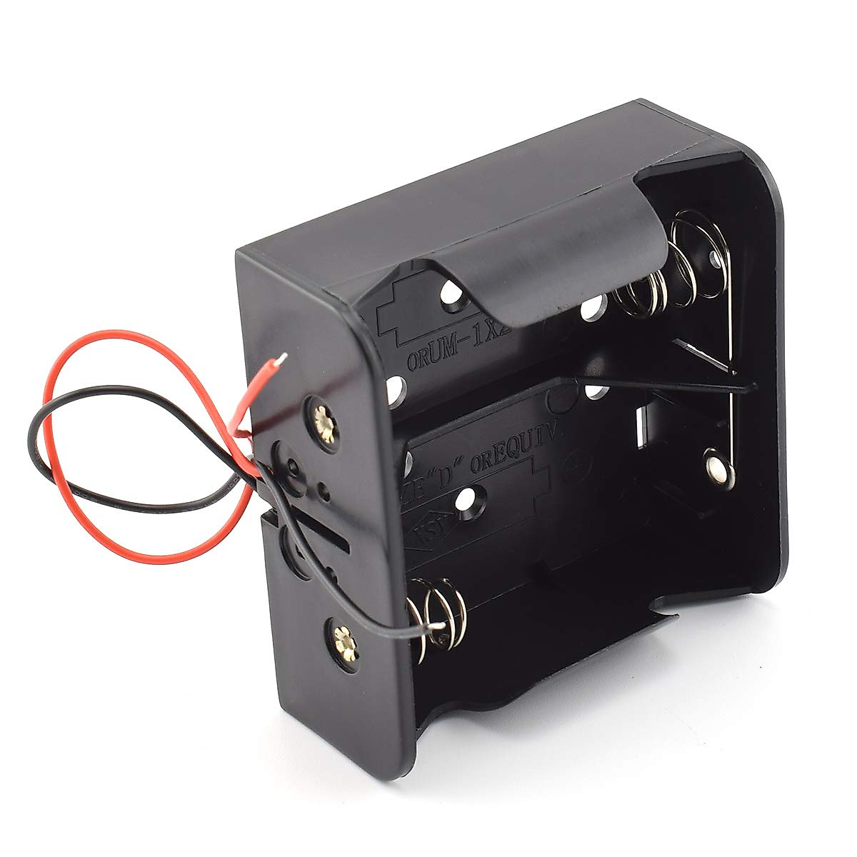 SDTC Tech 2-Pack 2 Slot D Cell Battery Holder 3V D Size Battery Case Box with Wire Leads